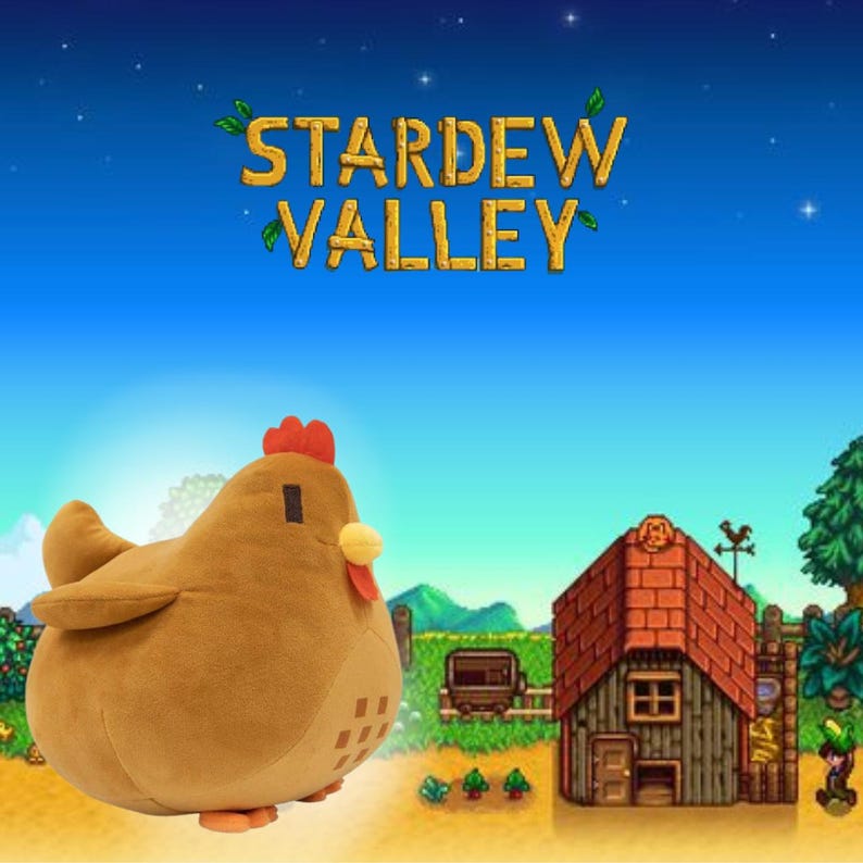 Stardew Valley Chicken Plush for Gamers Cute Teddy Plushy Gift - Etsy