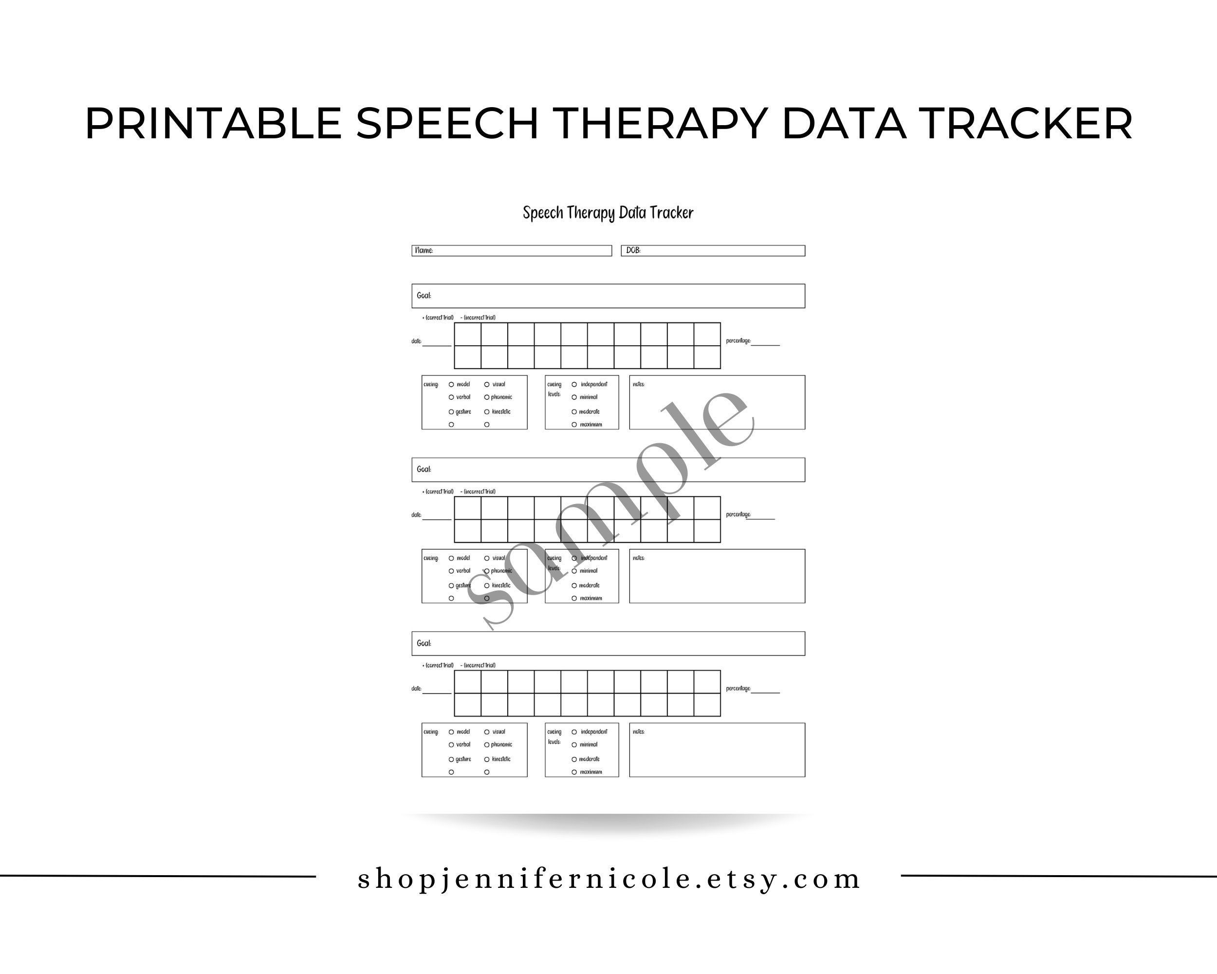 Speech Therapy Data Tracker - Data Sheet - Speech Therapy - Etsy Australia