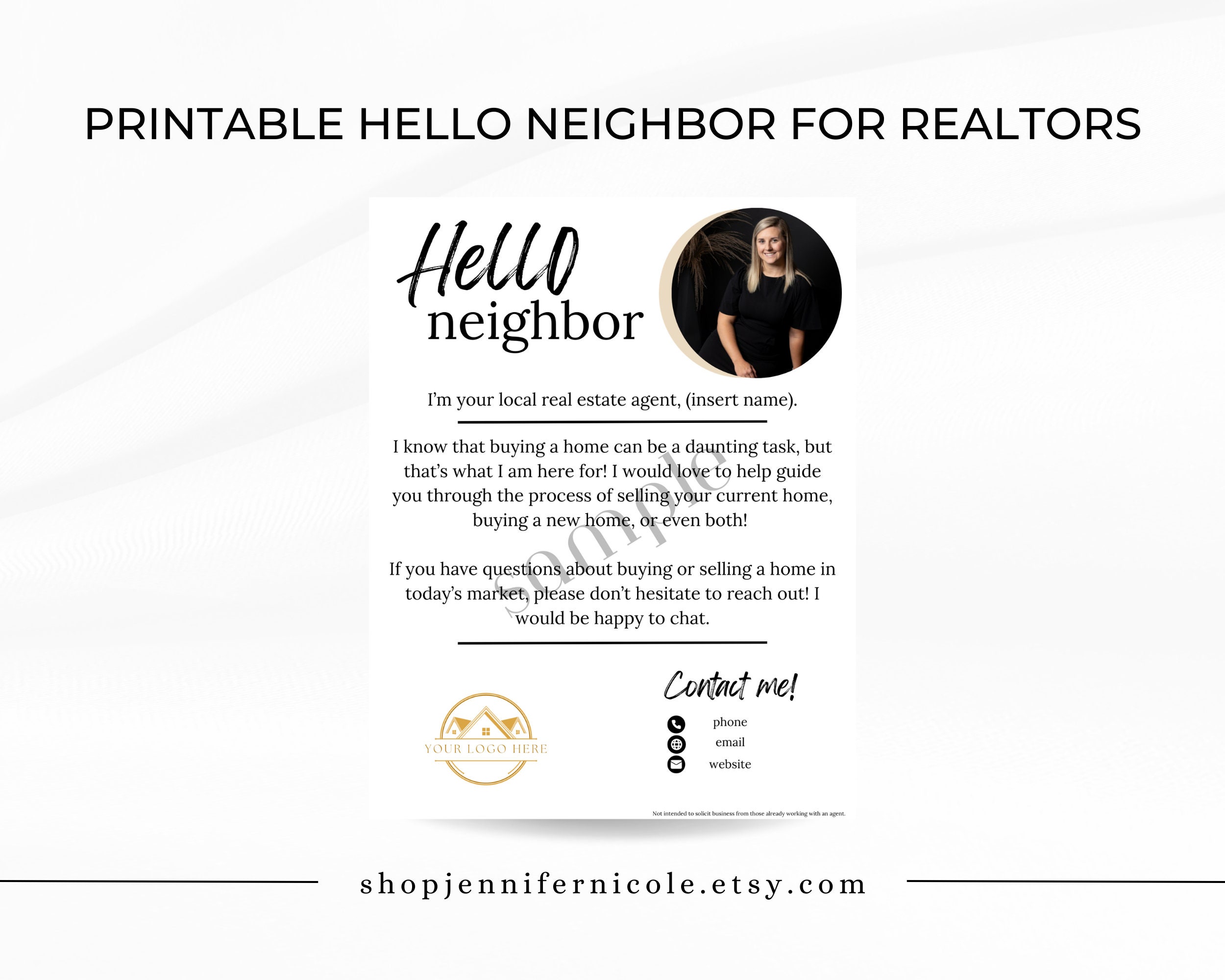 Hello Neighbor Letter for Realtors - Etsy