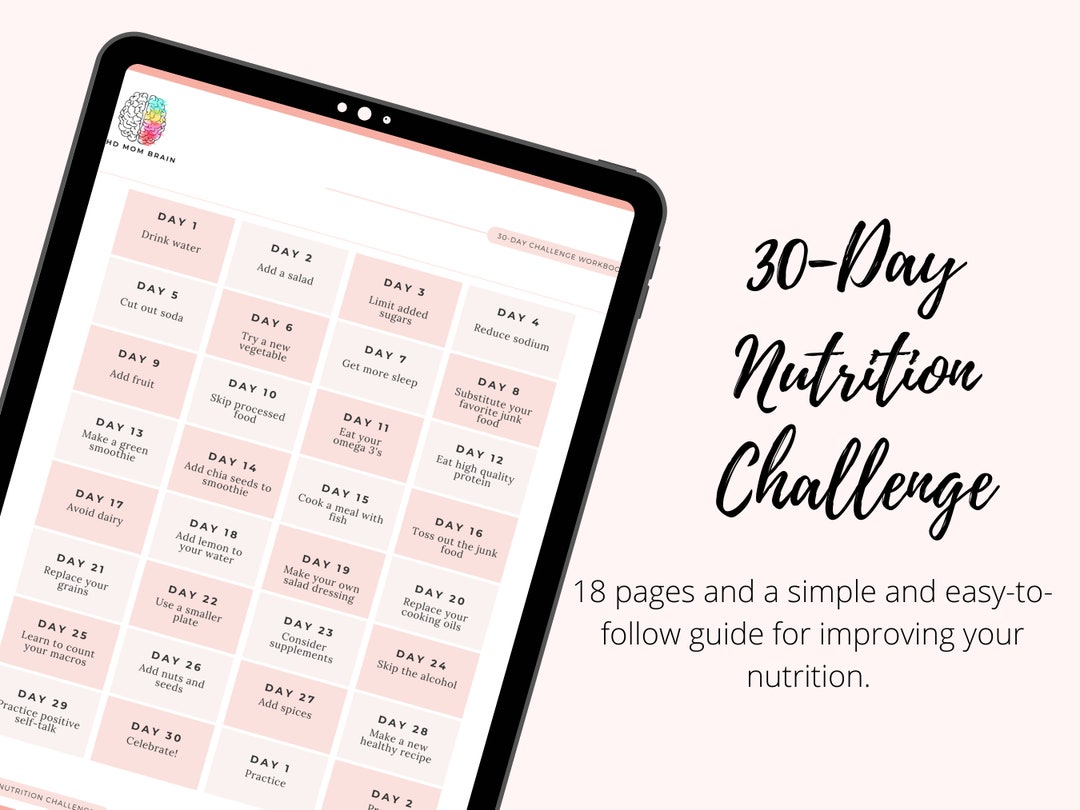 30 Day Nutrition Challenge, 30 Day Wellness Challenge , Healthy Habits ...