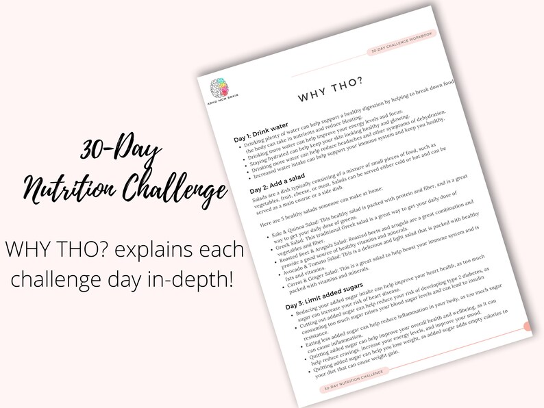 30 Day Nutrition Challenge, 30 Day Wellness Challenge , Healthy Habits ...