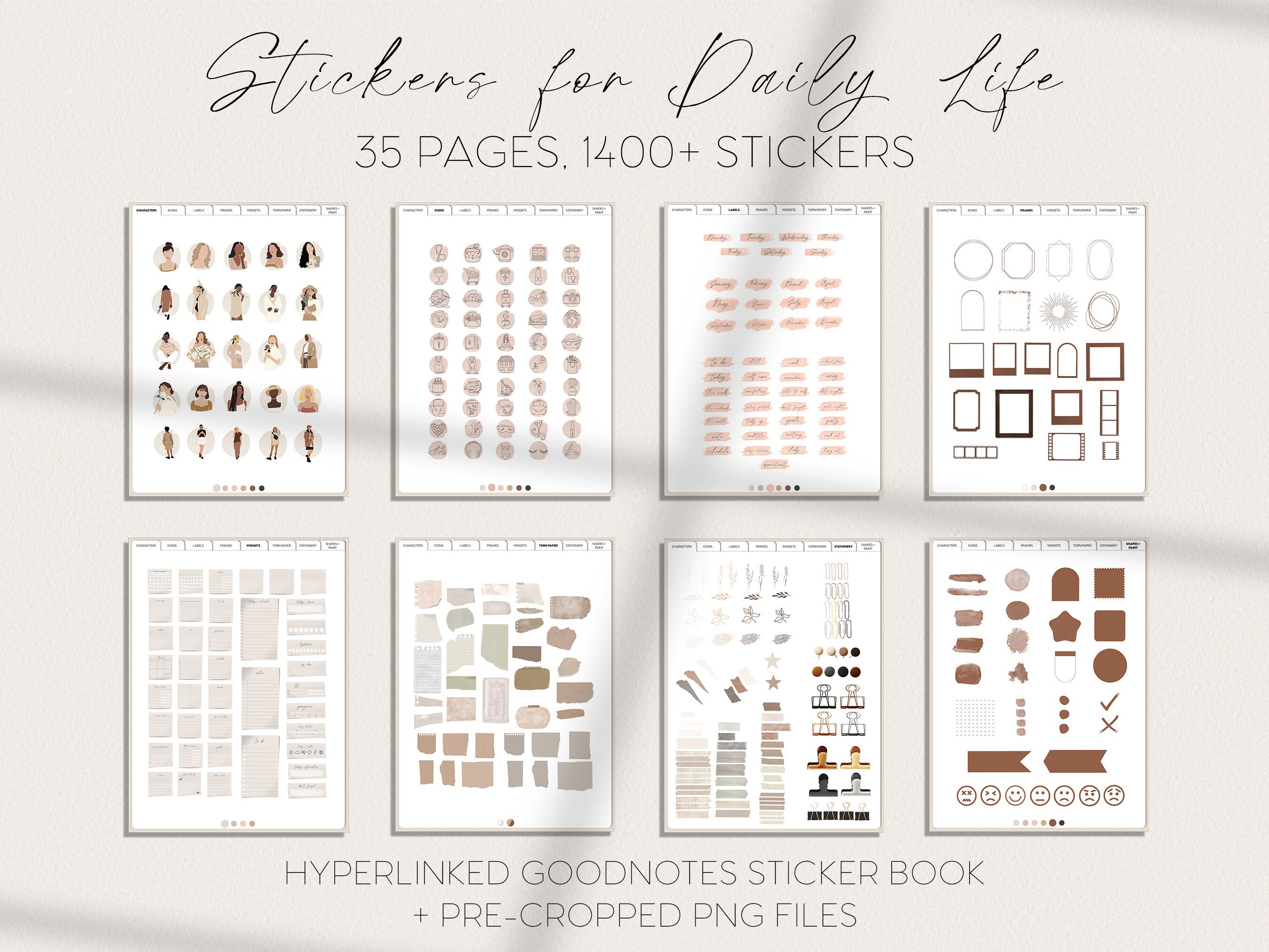 Everyday Life Pre-cropped Digital Sticker Set Sticker Book for ...