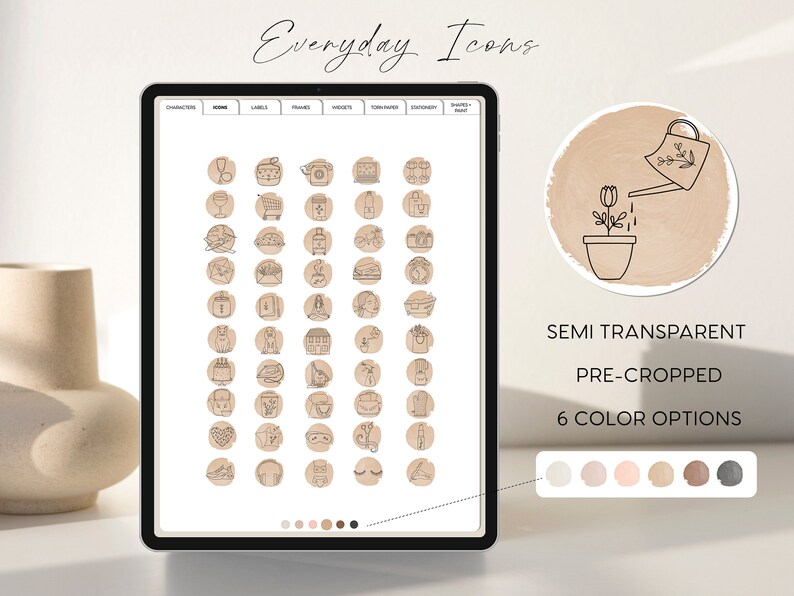 Everyday Life Pre-cropped Digital Sticker Set Sticker Book - Etsy