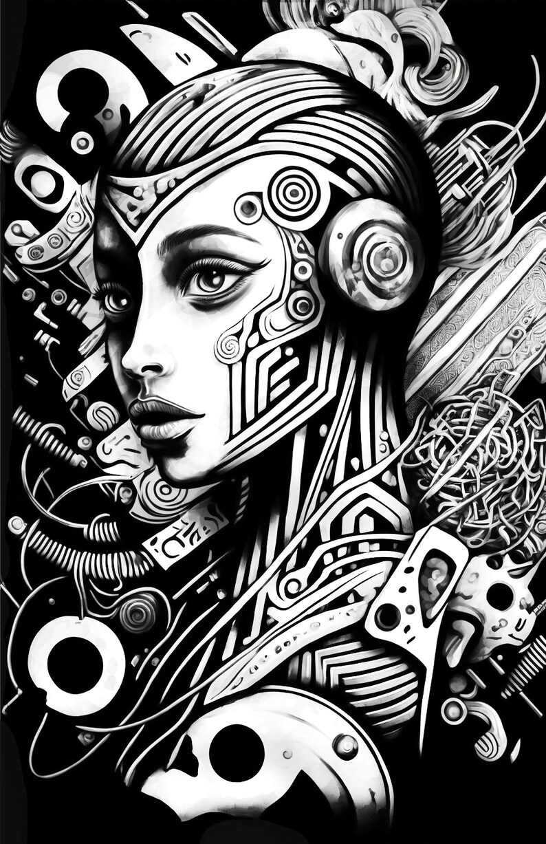 10 Pack Intense Adult Coloring Pages Abstract Faces - Etsy