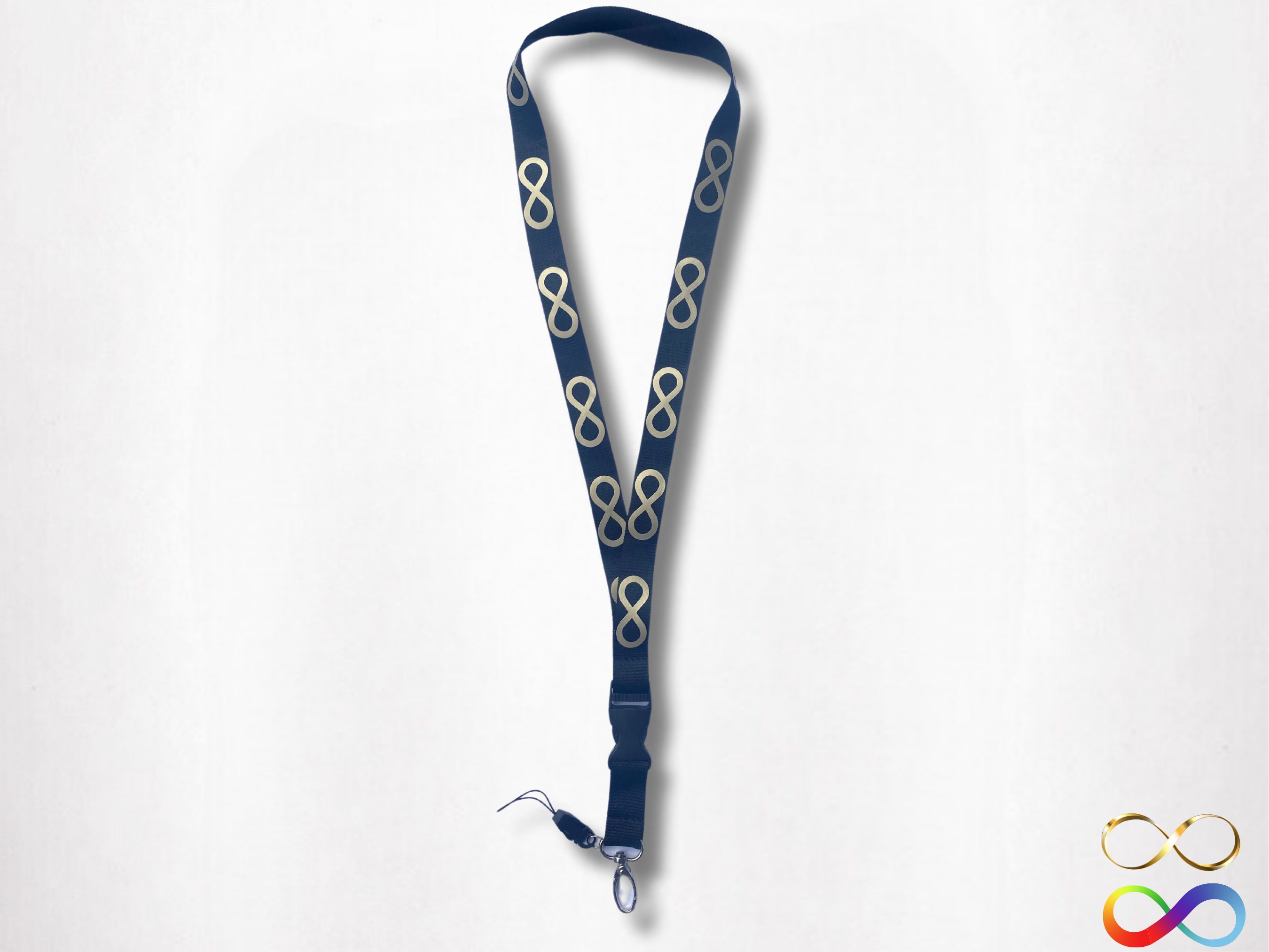 Lanyard ID Holder Autism ADHD, Gold Infinity Lanyard, Neurodiversity ...
