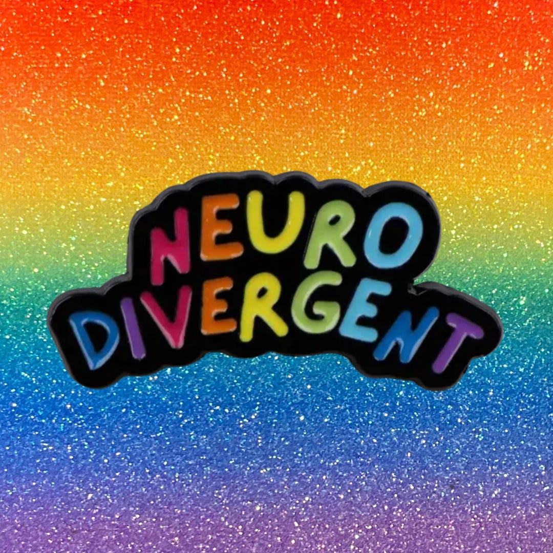 Neurodivergent Pin Button Badge Autism Audhd Acceptance Awareness ...