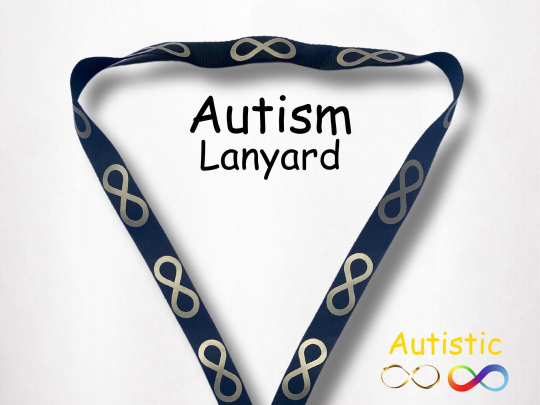 Lanyard ID Holder Autism ADHD, Gold Infinity Lanyard, Neurodiversity ...