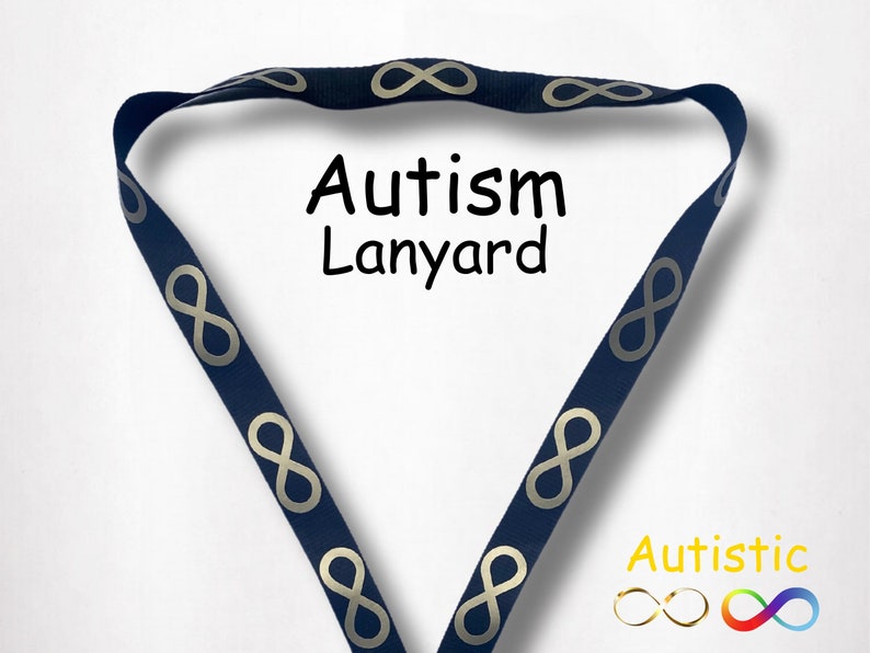 Lanyard ID Holder Autism ADHD, Gold Infinity Lanyard, Neurodiversity ...