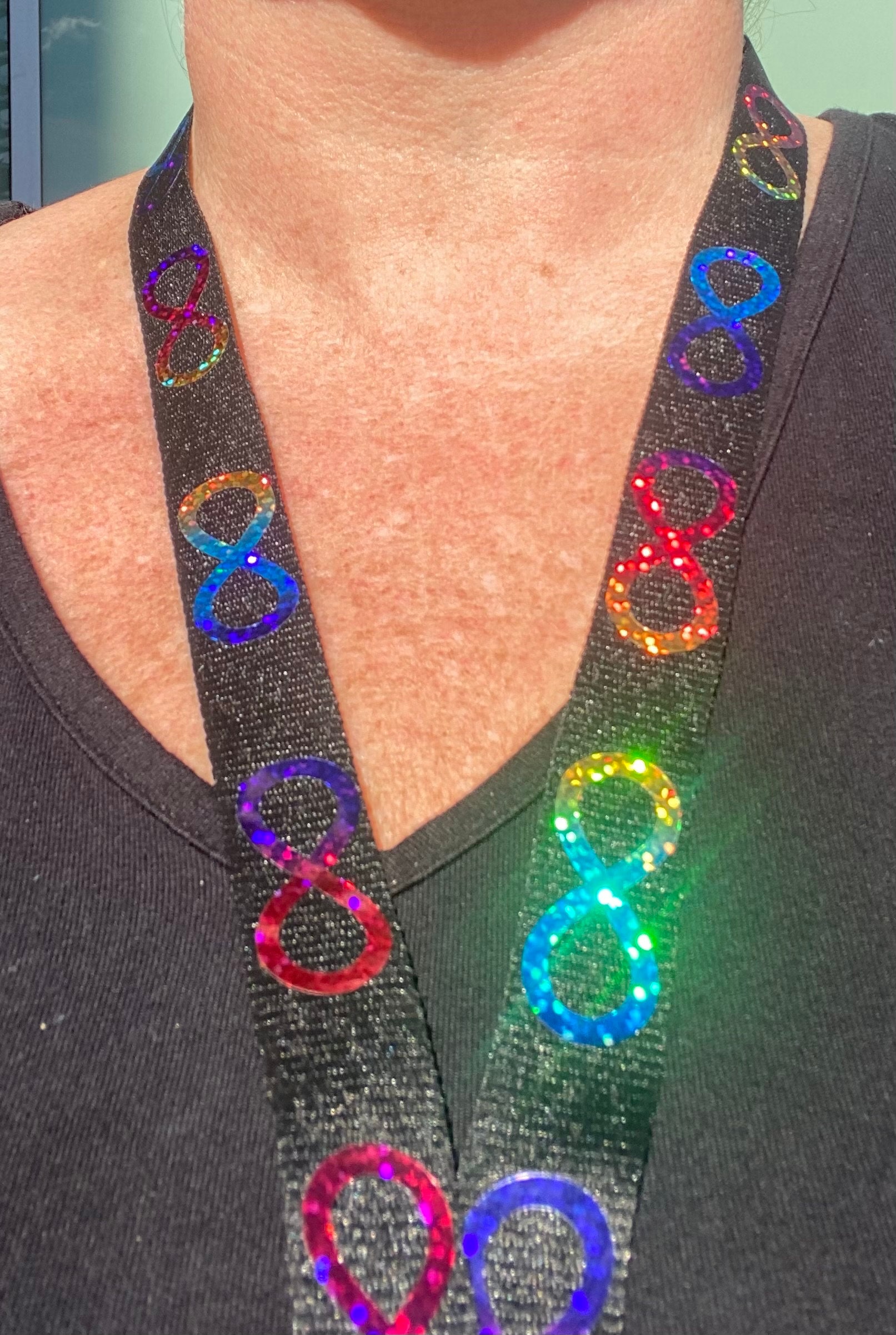 Autistic Autism Pride Neurodivergent Rainbow Infinity Lanyard ID Holder ...