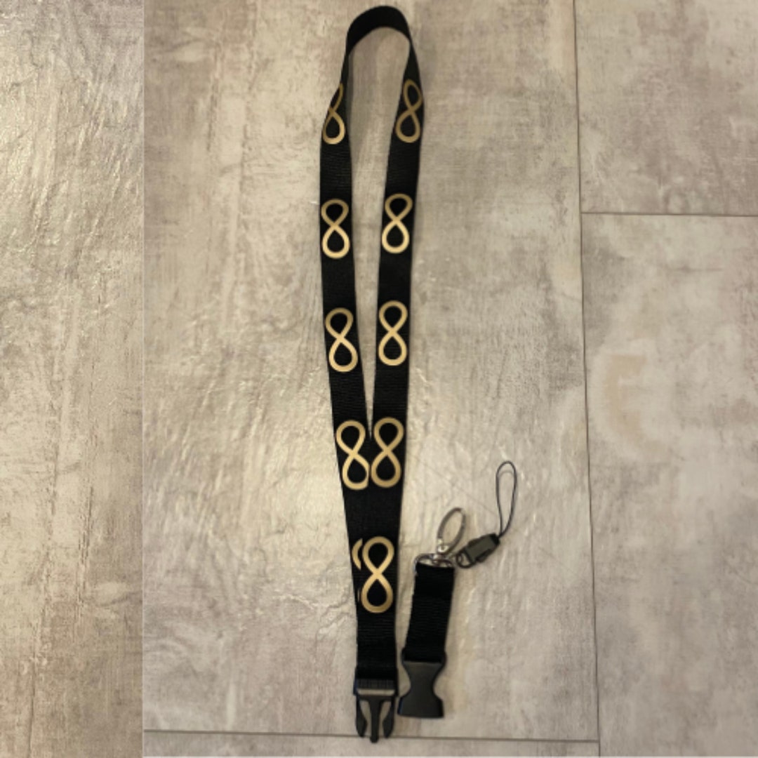 Lanyard ID Holder Autism ADHD, Gold Infinity Lanyard, Neurodiversity ...