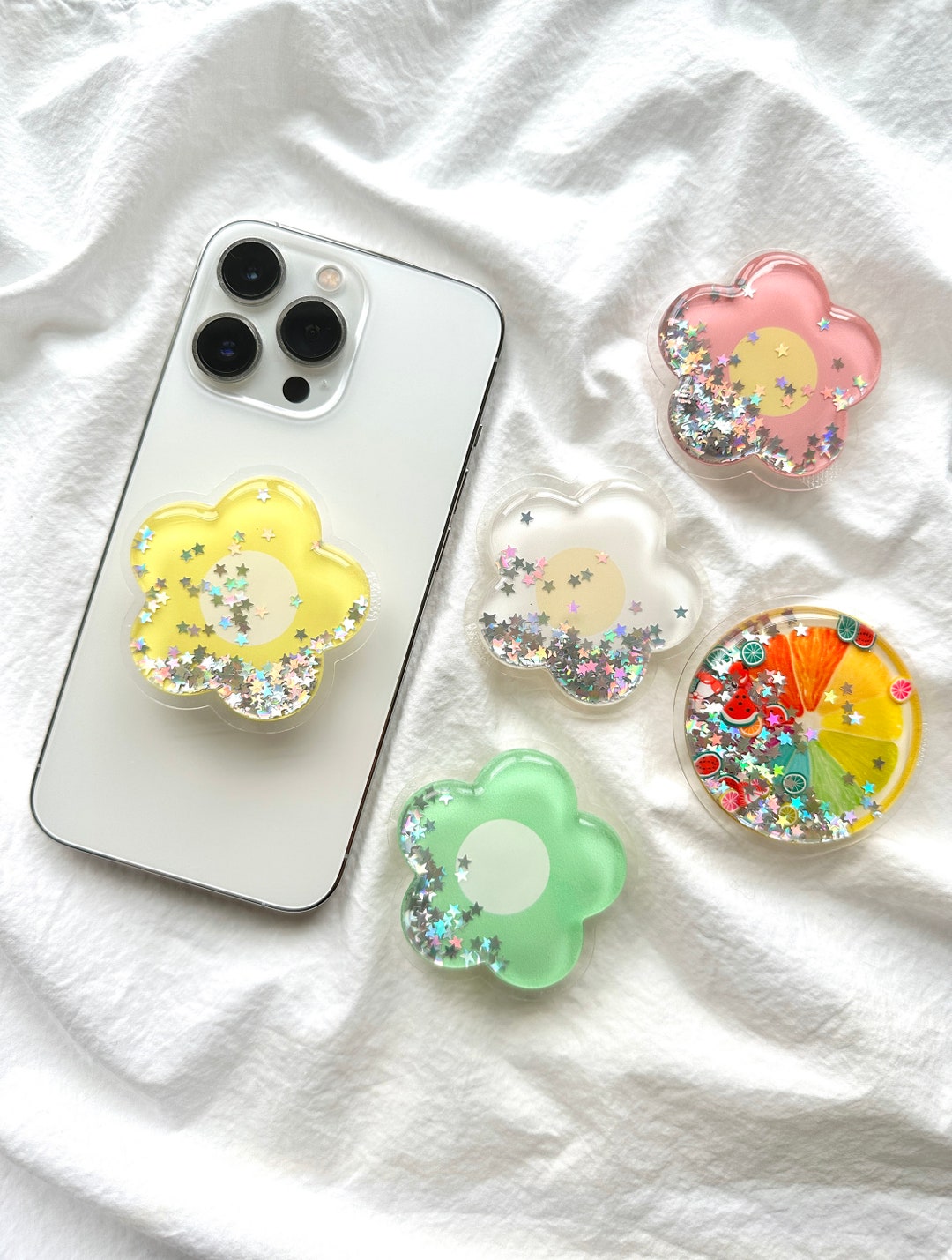 Quicksand Liquid Flower, Floating Liquid Phone Holder, Squishy Phone ...