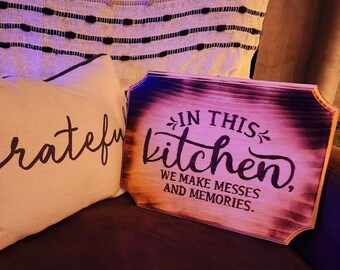 Handmade Wood Burned Farmhouse Rustic Style Sign or Plaque for Gift or ...