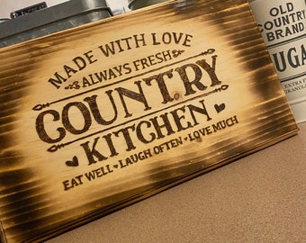 Handmade Wood Burned Farmhouse Rustic Style Sign or Plaque for Gift or ...