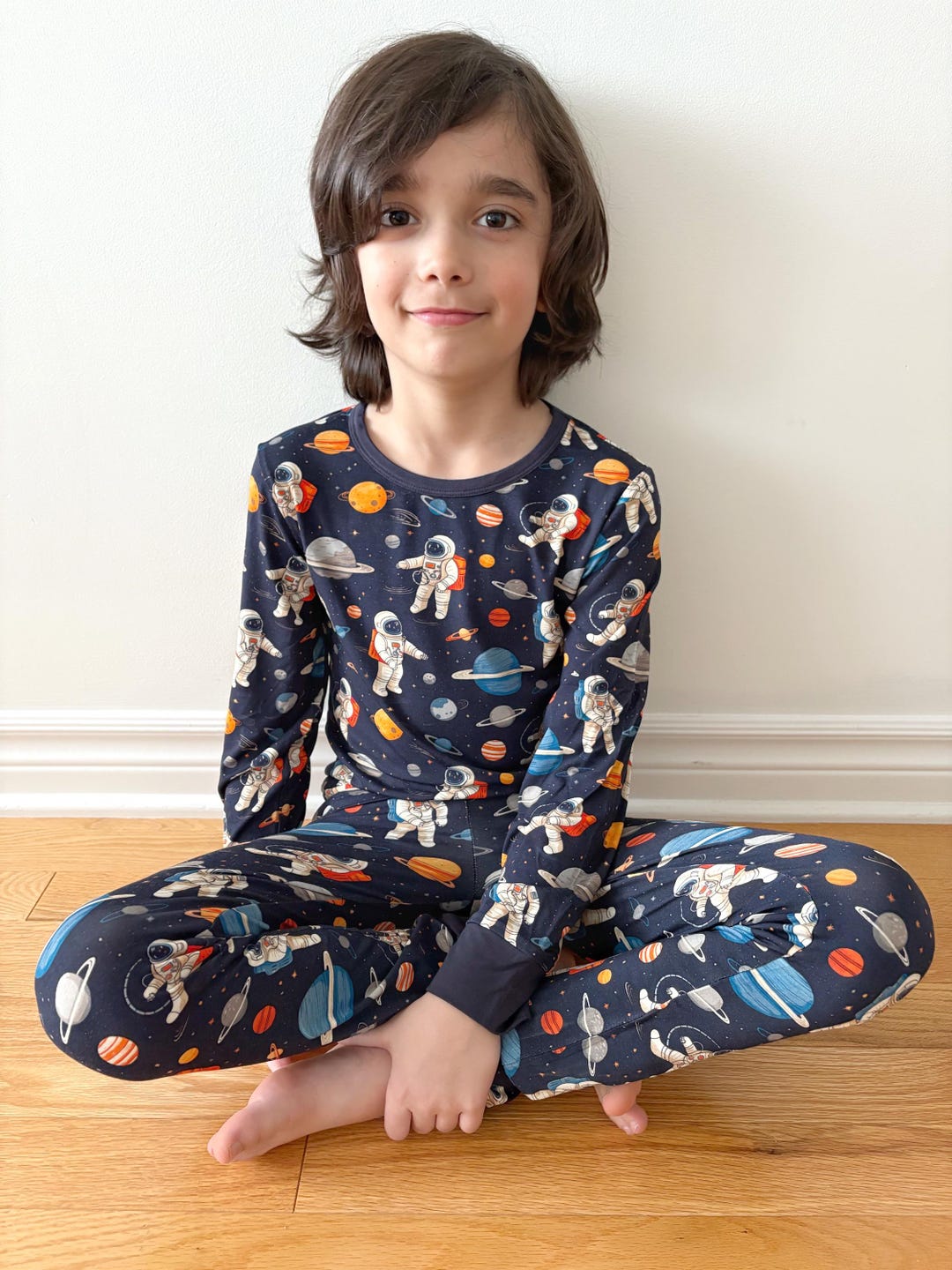 Outer Space Bamboo Kids Pyjamas: Two-piece Astronaut Set - Etsy