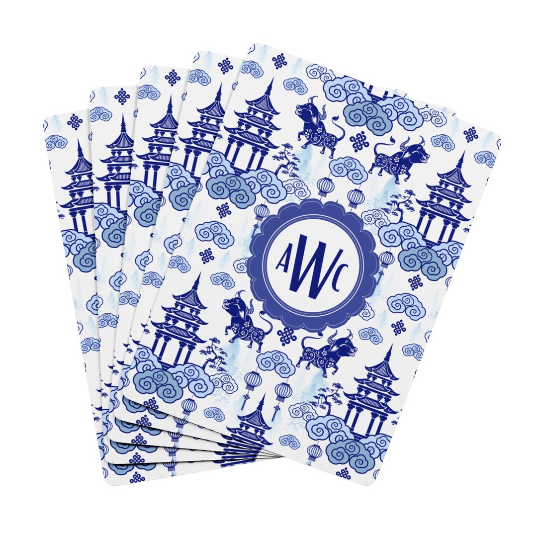 Custom Playing Cards, Chinoiserie Poker Cards, Girls Night Playing ...