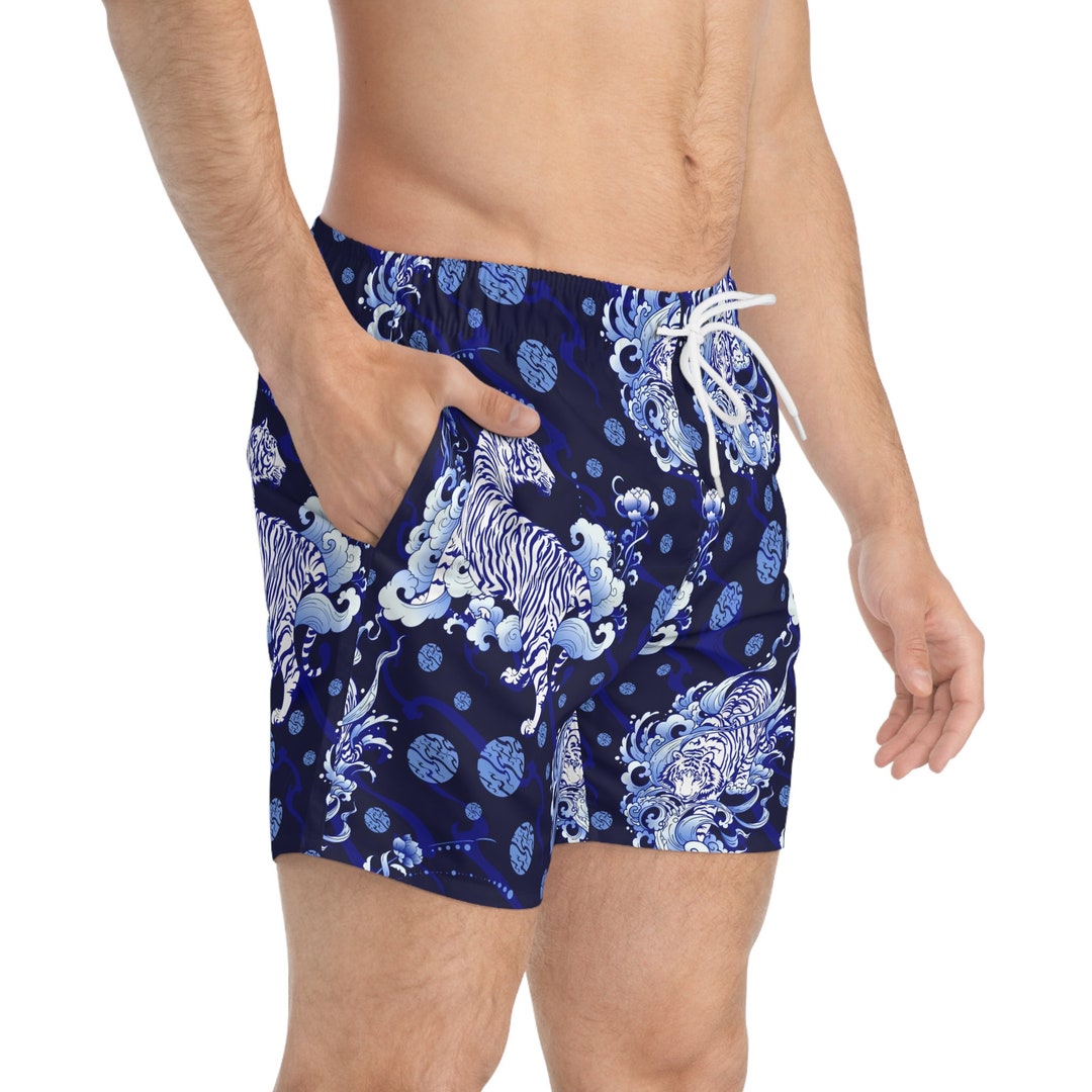 Chinoiserie Men's Swim Trunks, Summer Swim Trunks for Him, Gift for Him ...