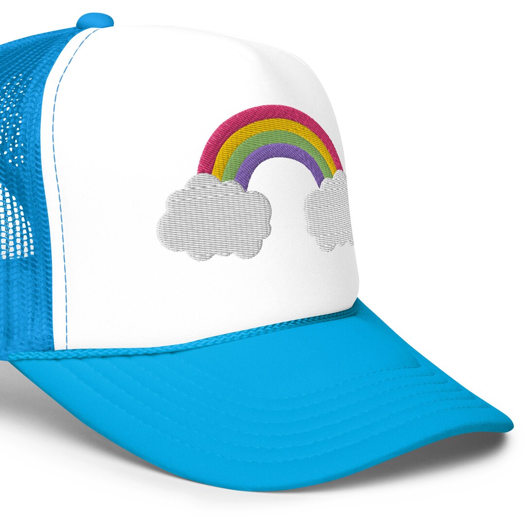 Embroidered Trucker Hat Rainbow Baseball Hat Cute Summer Style Rainbows ...