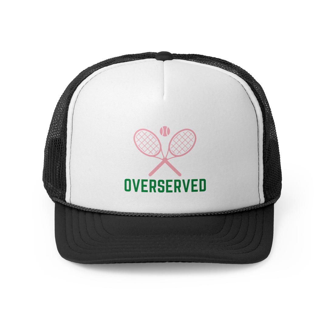 Tennis Trucker Cap, Cute Custom Team Hat for Tennis Teams, Overserved ...