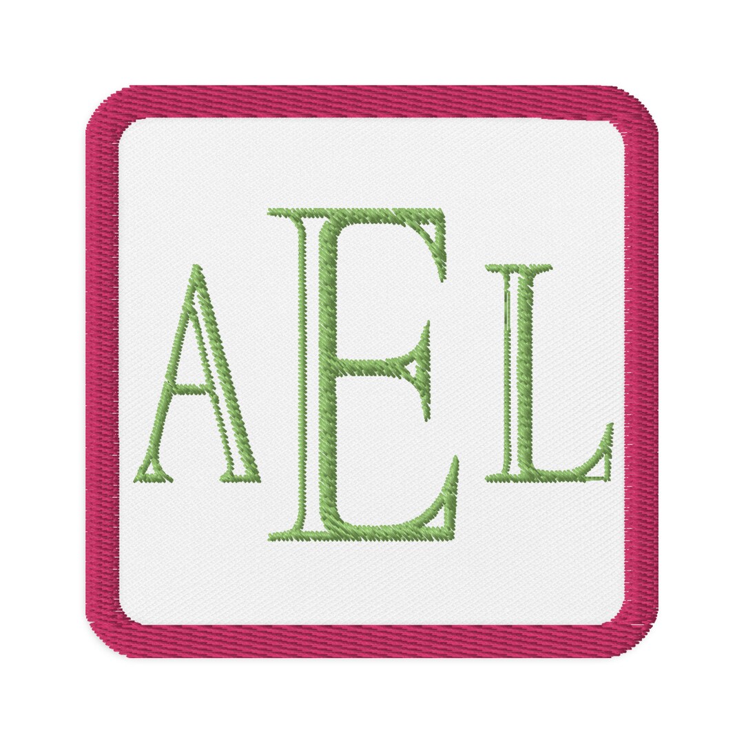 Custom Monogram Embroidered Patches Monogram Initial Embroidered Patch ...