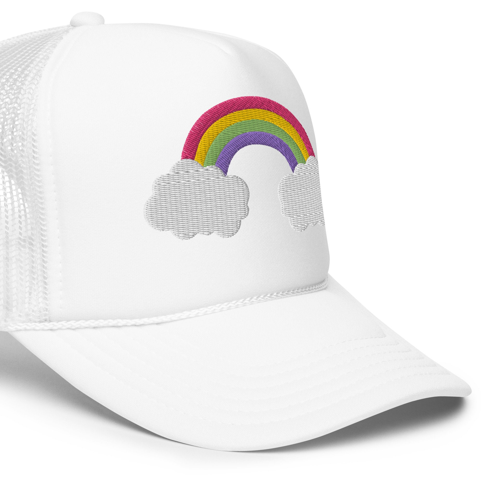 Embroidered Trucker Hat Rainbow Baseball Hat Cute Summer Style Rainbows ...