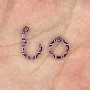 18G 16G 14G Hinged Segment Steel Captive Bead Ring Nose Hoop CBR ...