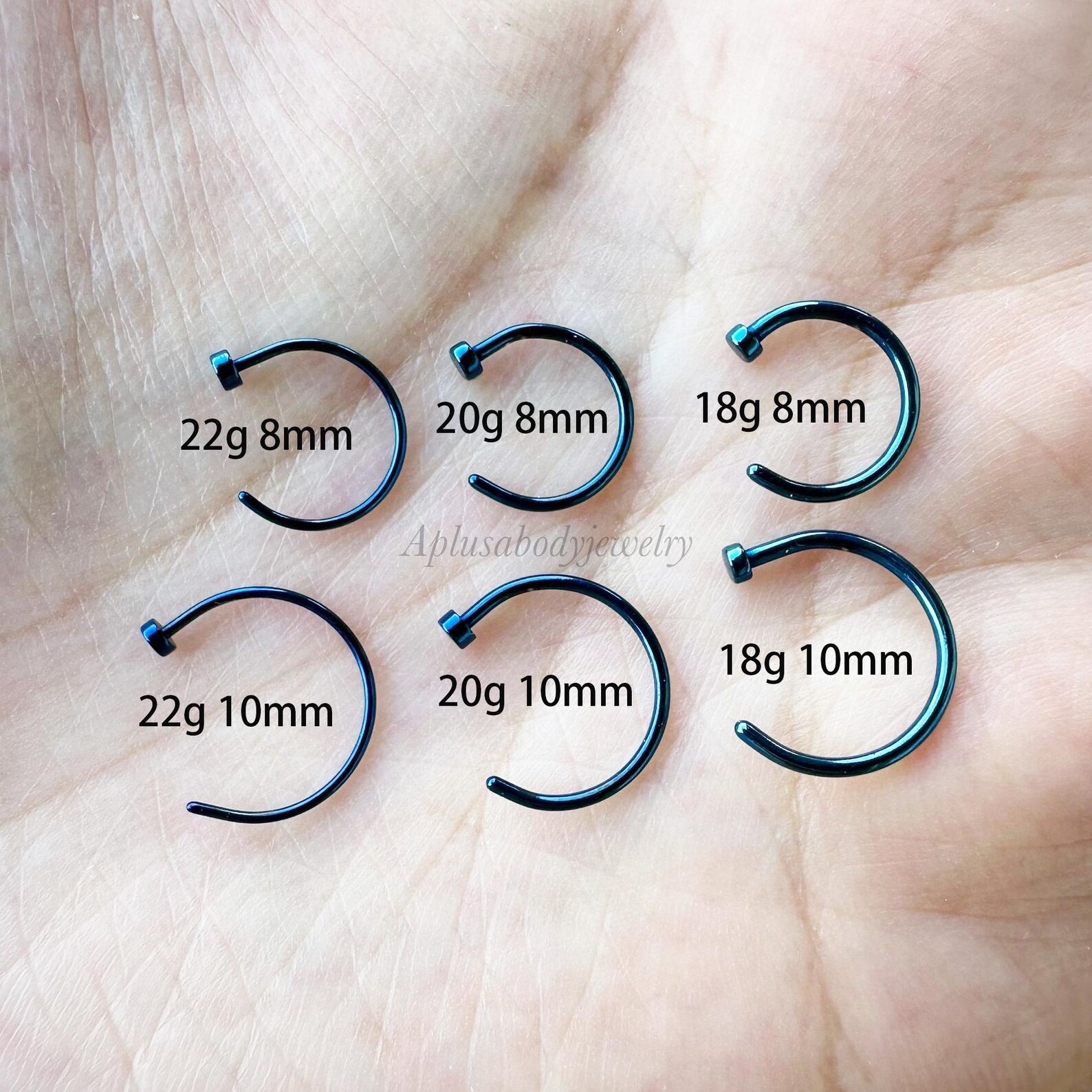 22G 20G 18G Chape C Open Nose Hoop Nose Ring Surgical Steel Basic Nose ...