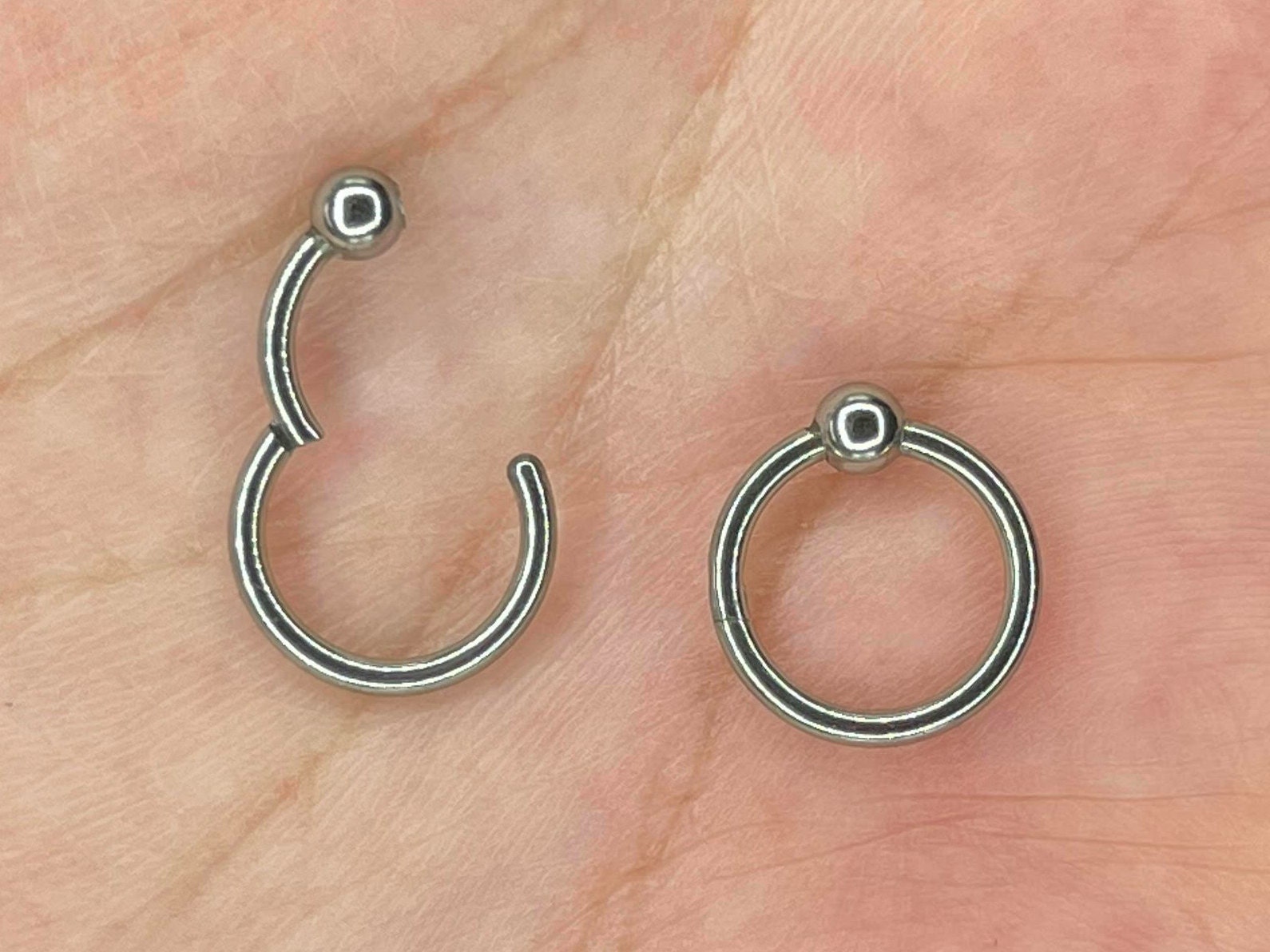 18G 16G 14G Hinged Segment Steel Captive Bead Ring Nose Hoop CBR ...