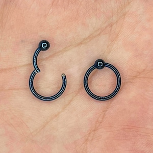 18G 16G 14G Hinged Segment Steel Captive Bead Ring Nose Hoop CBR ...