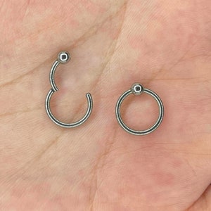 18G 16G 14G Hinged Segment Steel Captive Bead Ring Nose Hoop CBR ...