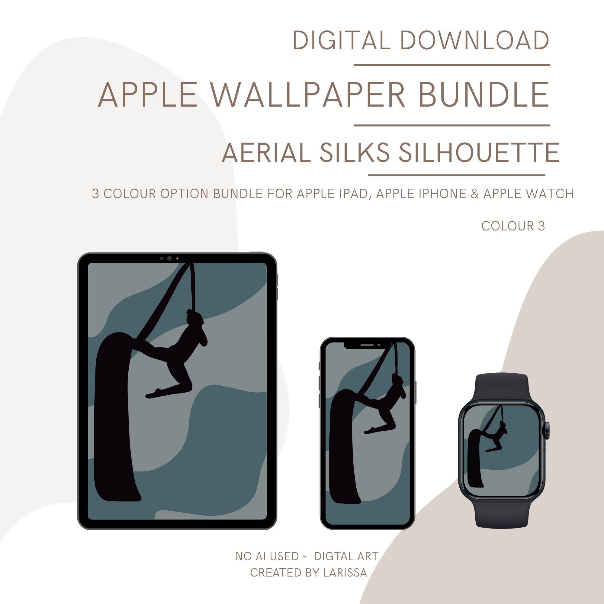 Digital Download Phone Wallpaper Bundle Silhouette Aerial Silks ...