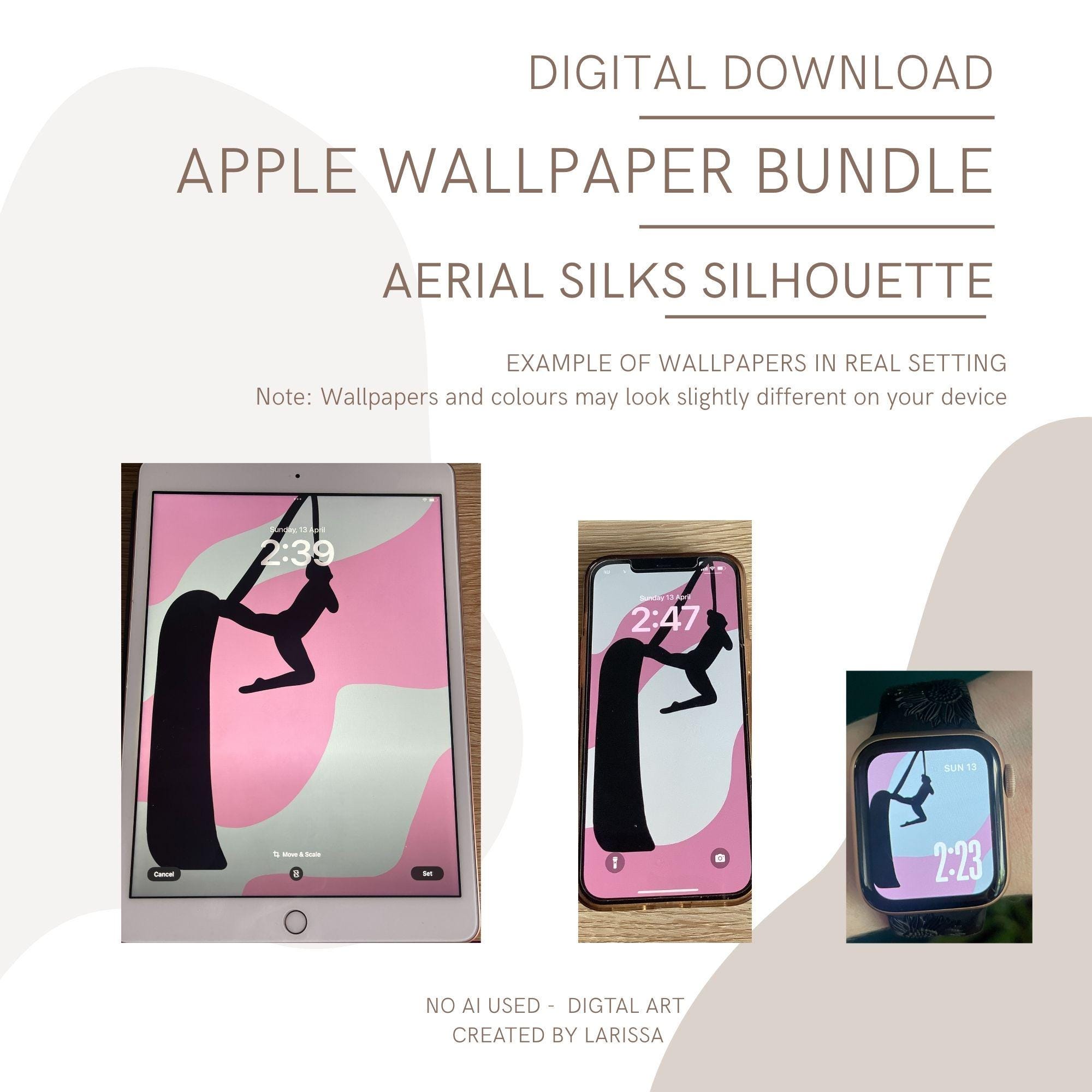 Digital Download Phone Wallpaper Bundle Silhouette Aerial Silks ...