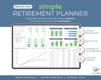 Easy Retirement Planner / Google Sheets / Simple to Use / - Etsy