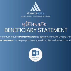 Ultimate Beneficiary Statement - Microsoft Excel - Instant Download ...
