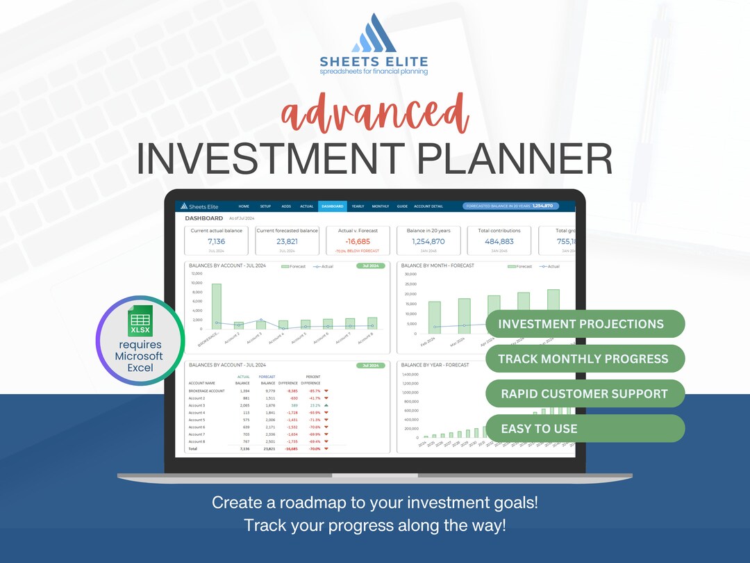 Advanced Investment Planner Using Microsoft Excel Instant Download ...