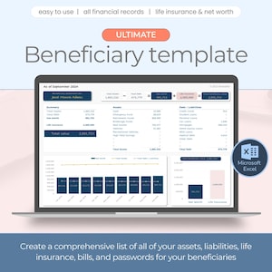 Ultimate Beneficiary Statement - Microsoft Excel - Instant Download ...
