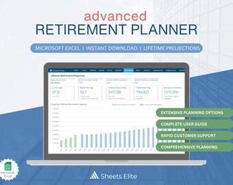 Retirement Planner Excel Template - Etsy