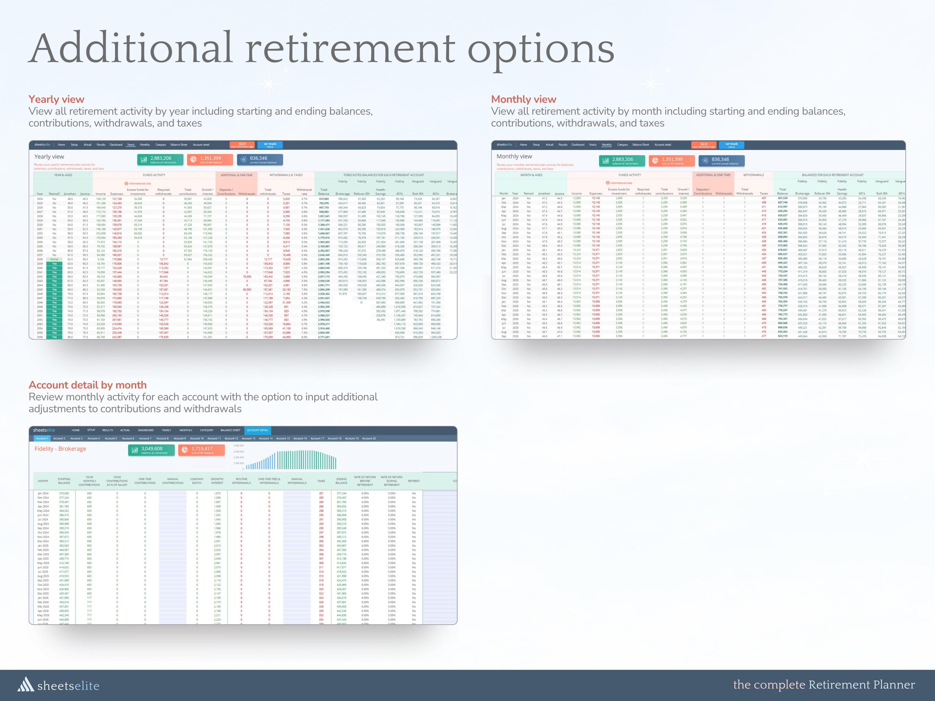 Complete Retirement Planner - Microsoft Excel-instant Download-spreadsheet Template-pension ...