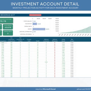 Advanced Investment Planner Microsoft Excel Instant Download Digital ...