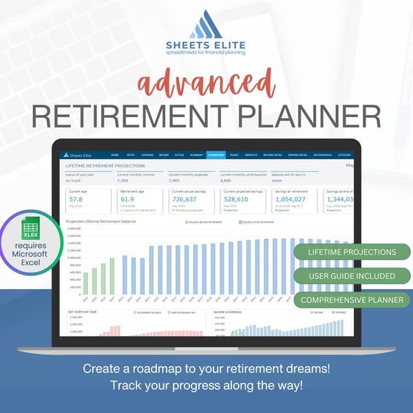 Excel Spreadsheet Retirement Planner - Etsy
