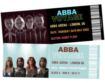ABBA Voyage Ticket - Fully Customisable - Perfect Keepsake Presentation ...
