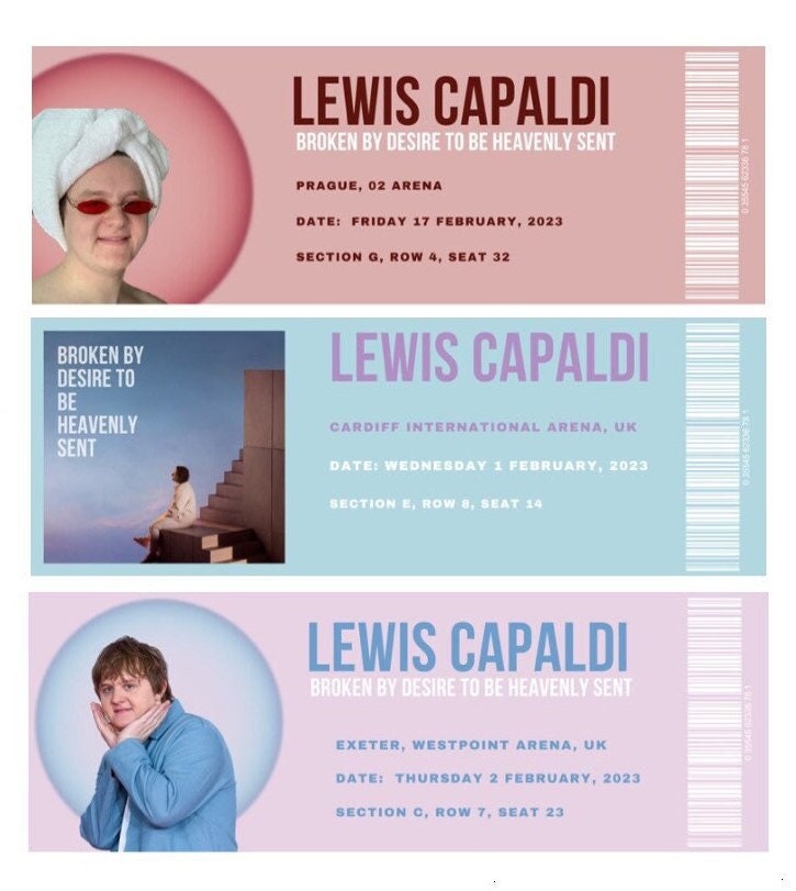 Lewis Capaldi Concert Ticket Souvenir 2023 Tour - Etsy