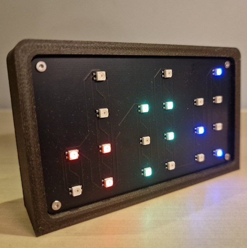 Binary Clock #fullcolour #WS2812 #wendlersclock - Etsy