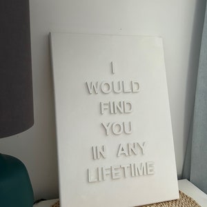 I Would Find You in Any Lifetime Quote Canvas - Etsy