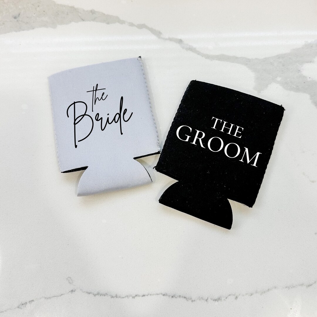 Bride and Groom Koozie | for the Couple Can Cooler | Engagement Gift ...