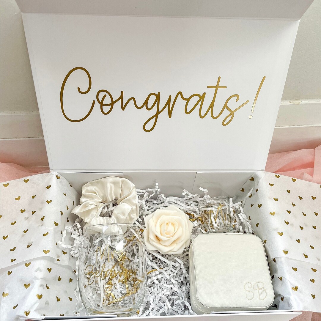 Bridal Box | Bride to Be Gift Box | Bride Wine Glass | Travel Jewelry ...