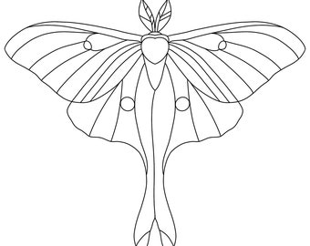 Luna Moth Stained Glass Pattern PDF, PNG Digital File - Etsy