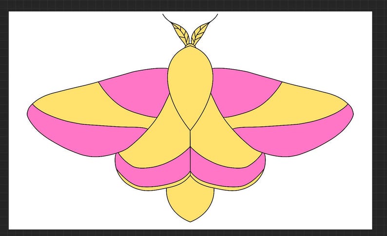 Rosy Maple Moth Stained Glass Pattern - Etsy