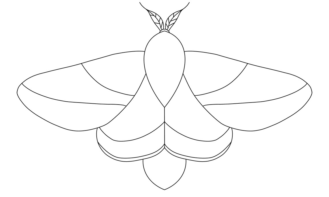 Rosy Maple Moth Stained Glass Pattern - Etsy