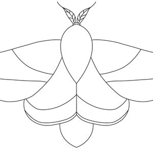 Rosy Maple Moth Stained Glass Pattern - Etsy