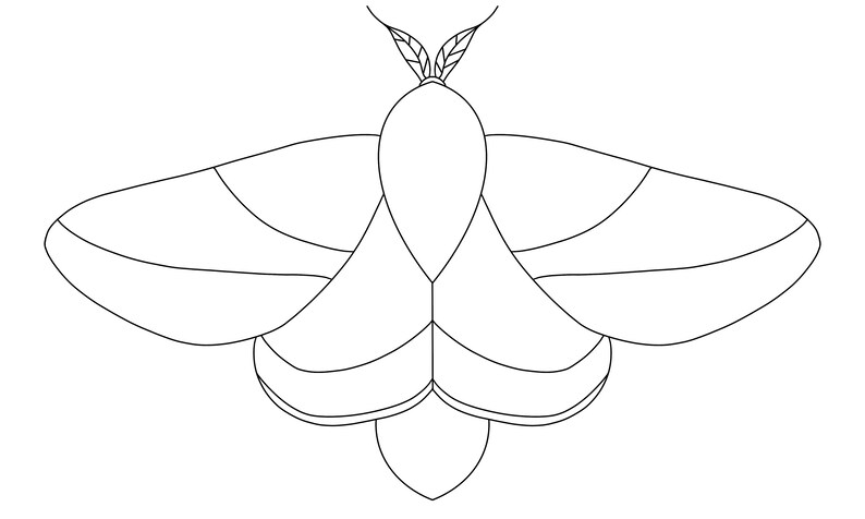 Rosy Maple Moth Stained Glass Pattern - Etsy